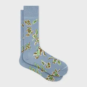 Paul Smith Patterned Crew Socks - Blue