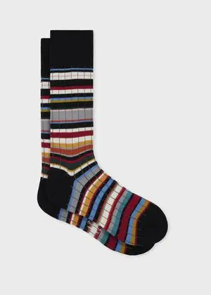 Paul Smith Signature Stripe' Ribbed Socks - Multicolour
