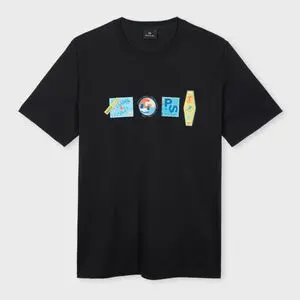 Paul Smith Stickers' Print T-shirt - Black