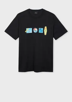Paul Smith Stickers' Print T-shirt - Black