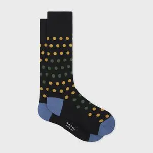 Paul Smith Polka Dot Cotton-blend Crew Socks - Black