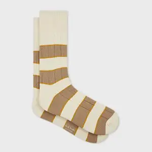 Paul Smith Cotton-Blend Ribbed Crew Socks White