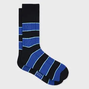 Paul Smith Ribbed Cotton-blend Socks - Blue