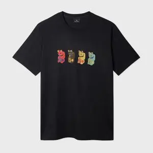 Paul Smith Lucky Cats' Print T-shirt - Black
