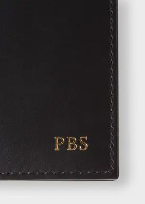 Paul Smith Leather Monogrammed Credit Card Wallet - Black