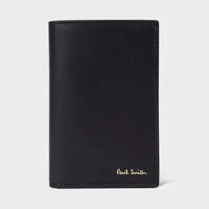 Paul Smith Signature Stripe' Interior Leather Credit Card Wallet - Black