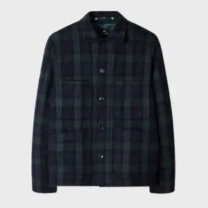 Paul Smith Check Wool Work Jacket - Black
