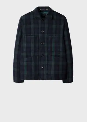 Paul Smith Check Wool Work Jacket - Black
