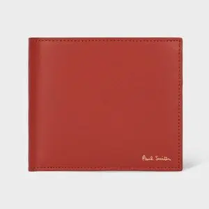 Paul Smith Brick Leather 'signature Stripe' Interior Billfold Wallet - Red