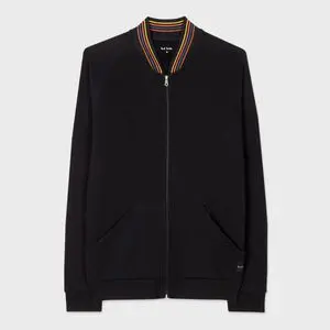 Paul Smith Cotton 'artist Stripe' Zip Lounge Top - Black
