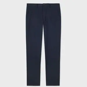 Paul Smith Mid-fit Navy Stretch Organic-cotton Chinos - Blue