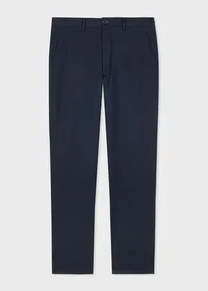 Paul Smith Mid-fit Navy Stretch Organic-cotton Chinos - Blue