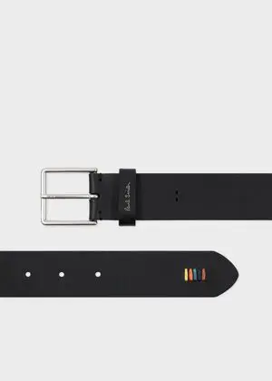 Paul Smith Leather 'artist Stripe' Stitch Belt