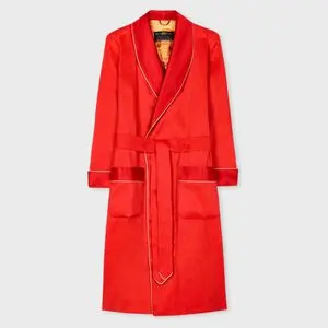 Paul Smith Daniel Hanson For Red Linen And Silk Dressing Gown - Multicolour