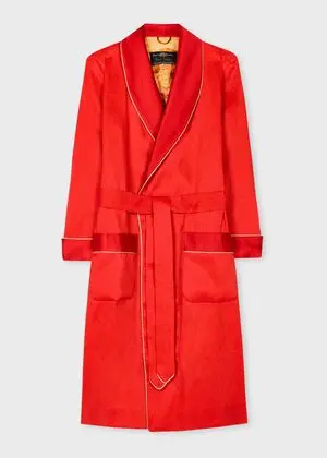 Paul Smith Daniel Hanson For Red Linen And Silk Dressing Gown