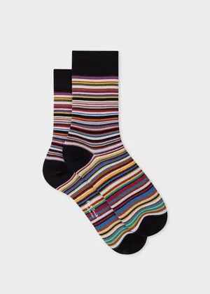 Paul Smith Signature Stripe Silk-mix Socks