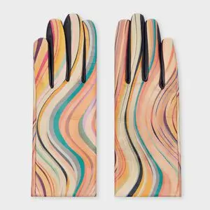 Paul Smith Swirl Leather Gloves - Multicolour