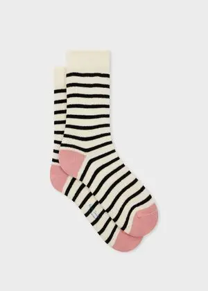 Paul Smith Striped Crew Socks - White