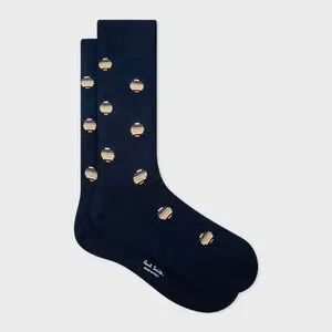 Paul Smith Signature Stripe Polka Dot Socks - Blue