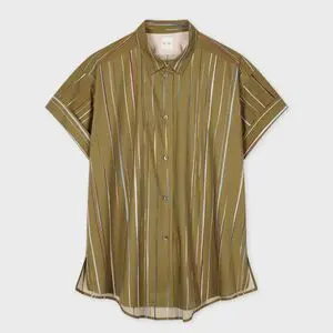 Women's Green Striped Shirts
