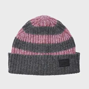 Paul Smith Block Stripe Beanie - Grey