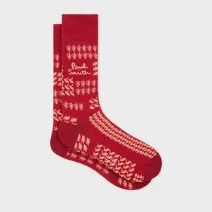 Paul Smith Contrast Bandana Socks Red
