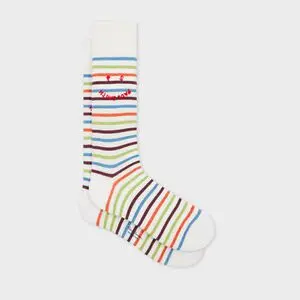 Paul Smith Happy Stripe Socks - White