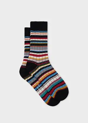 Paul Smith Signature Stripe' Ribbed Socks - Multicolour