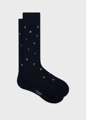 Paul Smith Logo Letter Socks - Blue