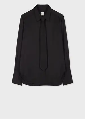 Women's Shirts with Adjustable Tie Neck