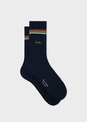 Paul Smith Signature Stripe Tip Socks - Blue