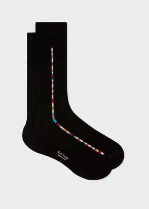 Paul Smith Signature Stripe Central Trim Socks - Black