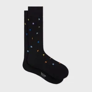 Paul Smith Logo Letter Socks - Black