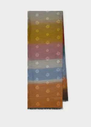 Paul Smith Daisy Multi-stripe Silk-blend Scarf - Multicolour