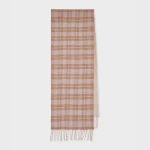 Paul Smith Beige Ombre Check Scarf - Brown