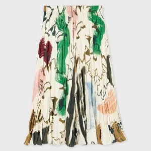 Paul Smith Painterly Print Pleated Skirt - Multicolour