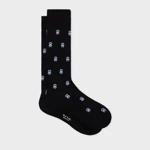 Paul Smith Astronaut Printed Socks - Black