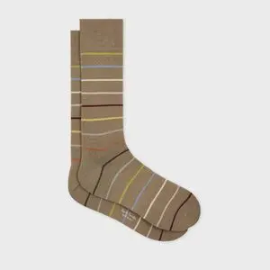 Paul Smith Cotton-Blend Signature Stripe Socks - Brown