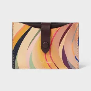 Paul Smith Dusky Swirl' Leather Pull-out Card Holder - Multicolour