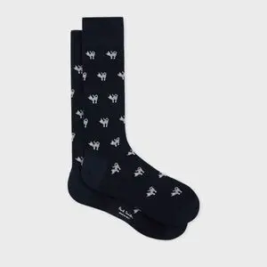 Paul Smith Patterned Crew Socks - Blue
