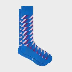 Paul Smith Patterned Cotton-blend Socks - Blue