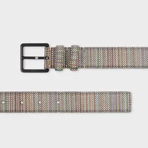 Paul Smith Signature Stripe Coated Canvas Belt - Multicolour