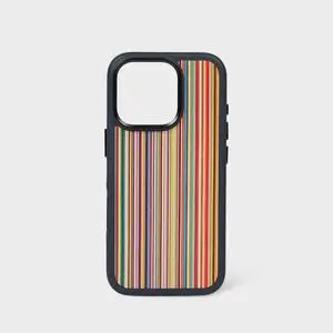 Paul Smith Signature Stripe' Leather Magsafe Iphone 16 Pro Case