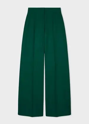 Paul Smith Pine Wool Wide-leg Trousers