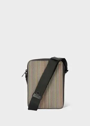 Paul Smith Signature Stripe Coated Canvas Flight Bag