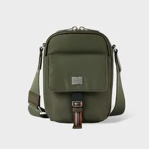 Paul Smith Small 'signature Stripe' Flight Bag - Green