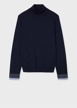Paul Smith Wool Knitted Roll Neck Sweater - Blue
