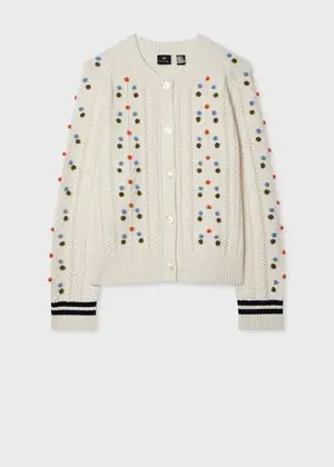 Paul Smith Ecru Cable Knit Cardigan