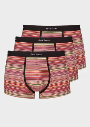 Paul Smith Organic-cotton 'signature Stripe' Low-rise Boxer Briefs Three Pack - Multicolour