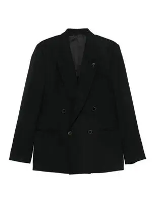 LARDINI Double-breasted Jacket - Black